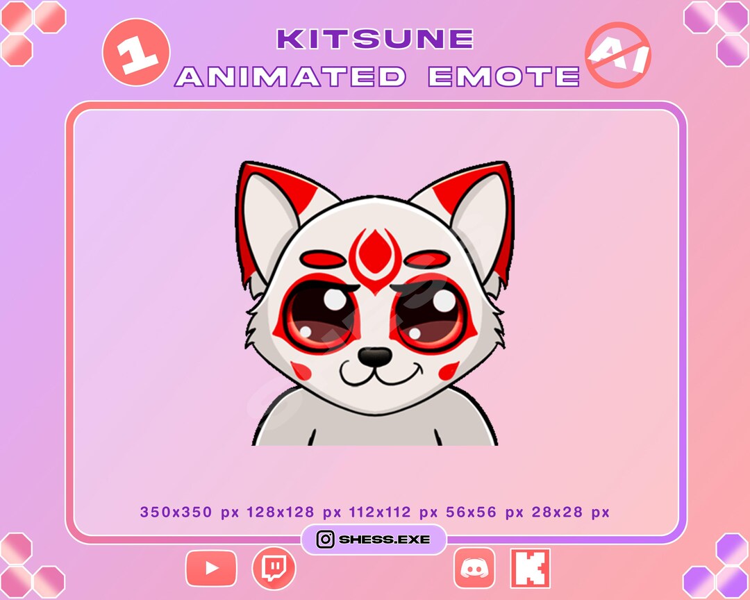 Kitsune Eyebrow Animated Emote for Twitch, Discord, Youtube, Kick... - Etsy