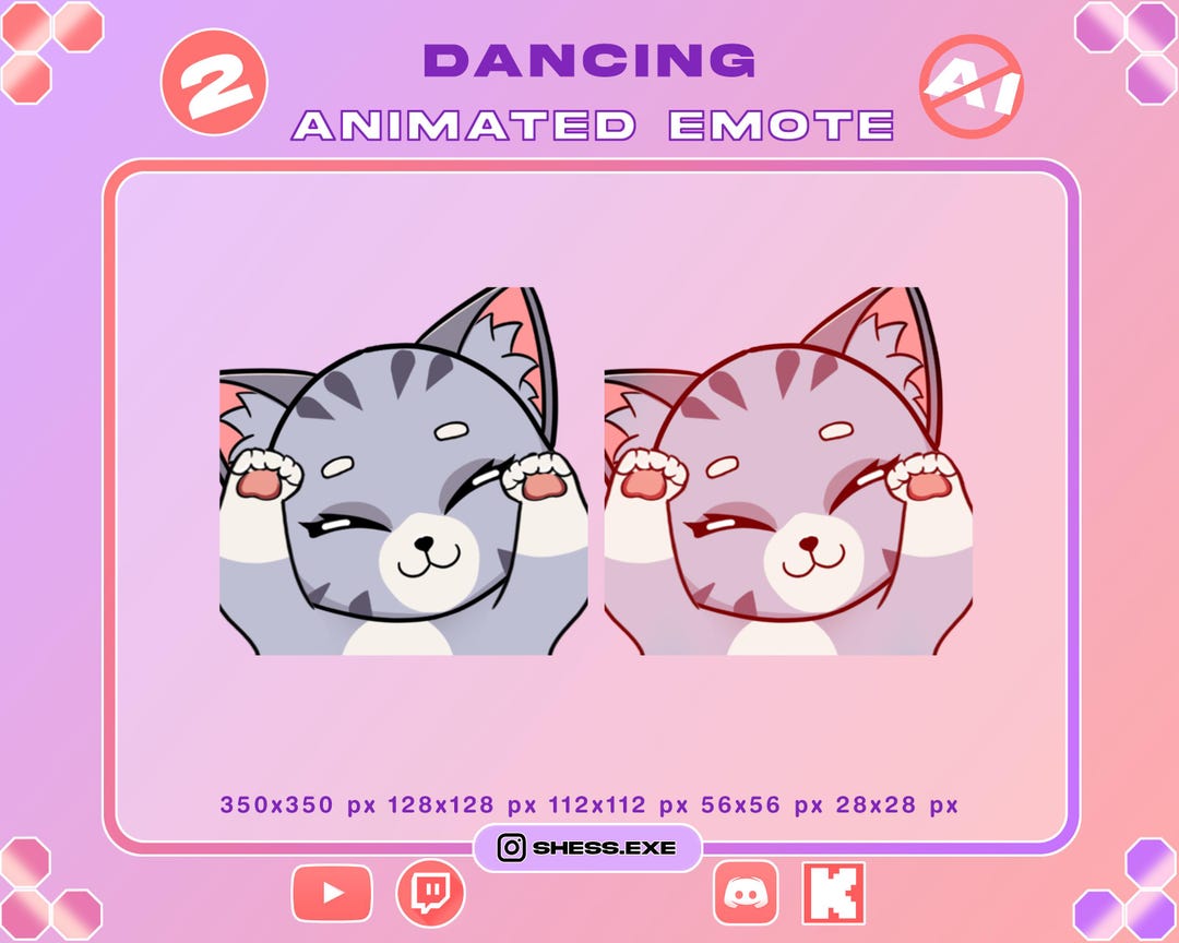 Animated Dancing Gray Cat Emotes – 2 Versions Available / Caramel ...