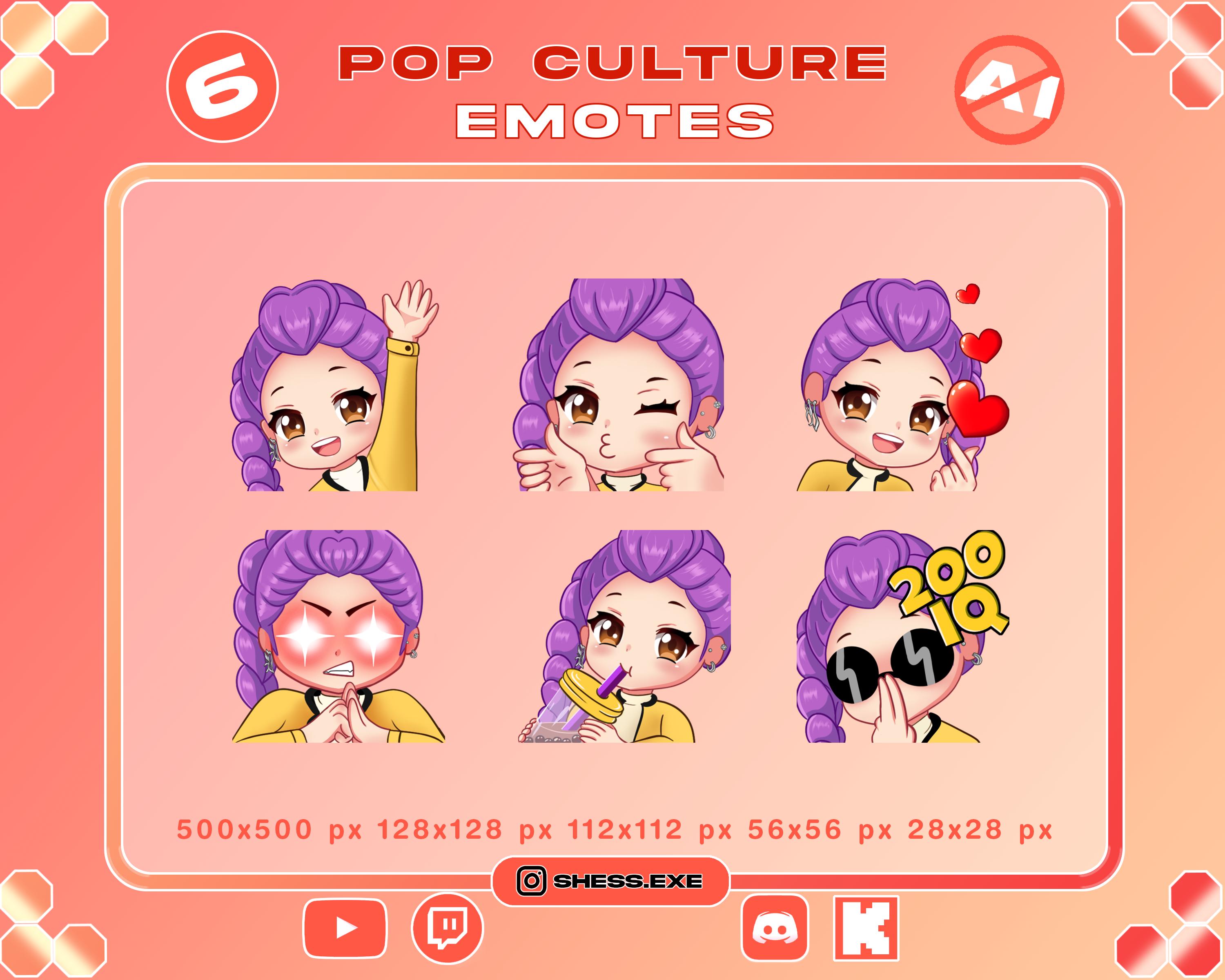 Pack 6 Emotes / Rumi Emote/ Kpop Demon Hunters Emote / Twitch Emote ...