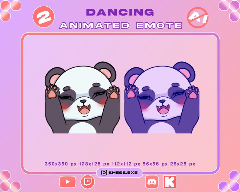 Animated Dancing Panda Emotes – 2 Versions Available / Caramel Dansen ...