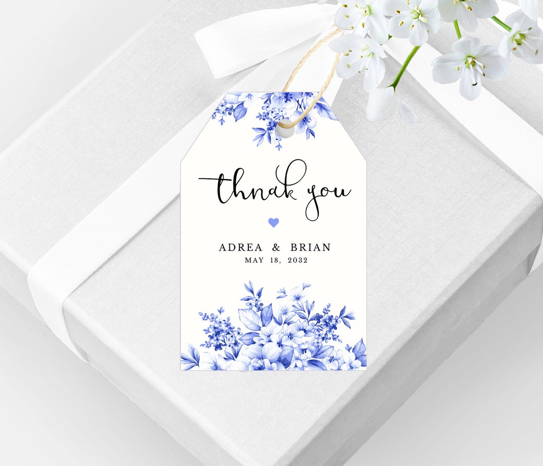 Personalized Wedding Birthday Thank You Tags, Custom Name Gift Tags ...
