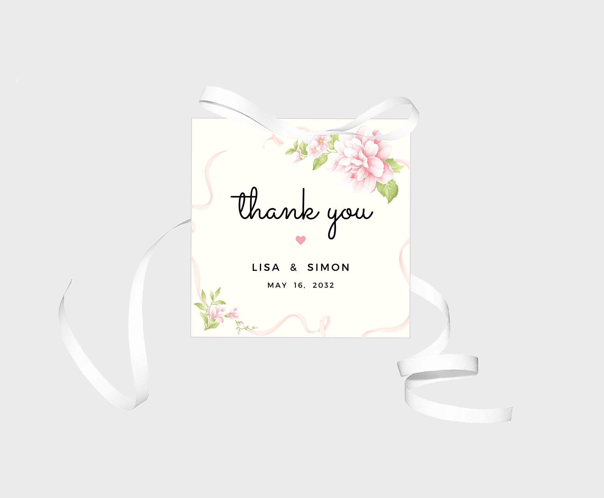 Personalized Wedding Birthday Thank You Tags, Favor Stickers, Custom ...