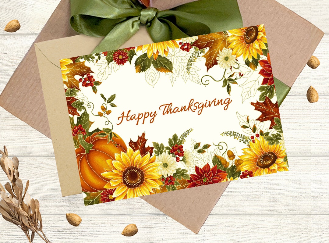 Happy Thanksgiving Greeting Card/printable Thankful Thanksgiving Card ...