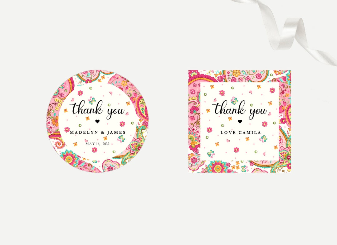 Personalized Thank You Tags Wedding Birthday Gift Tags Favor Stickers ...