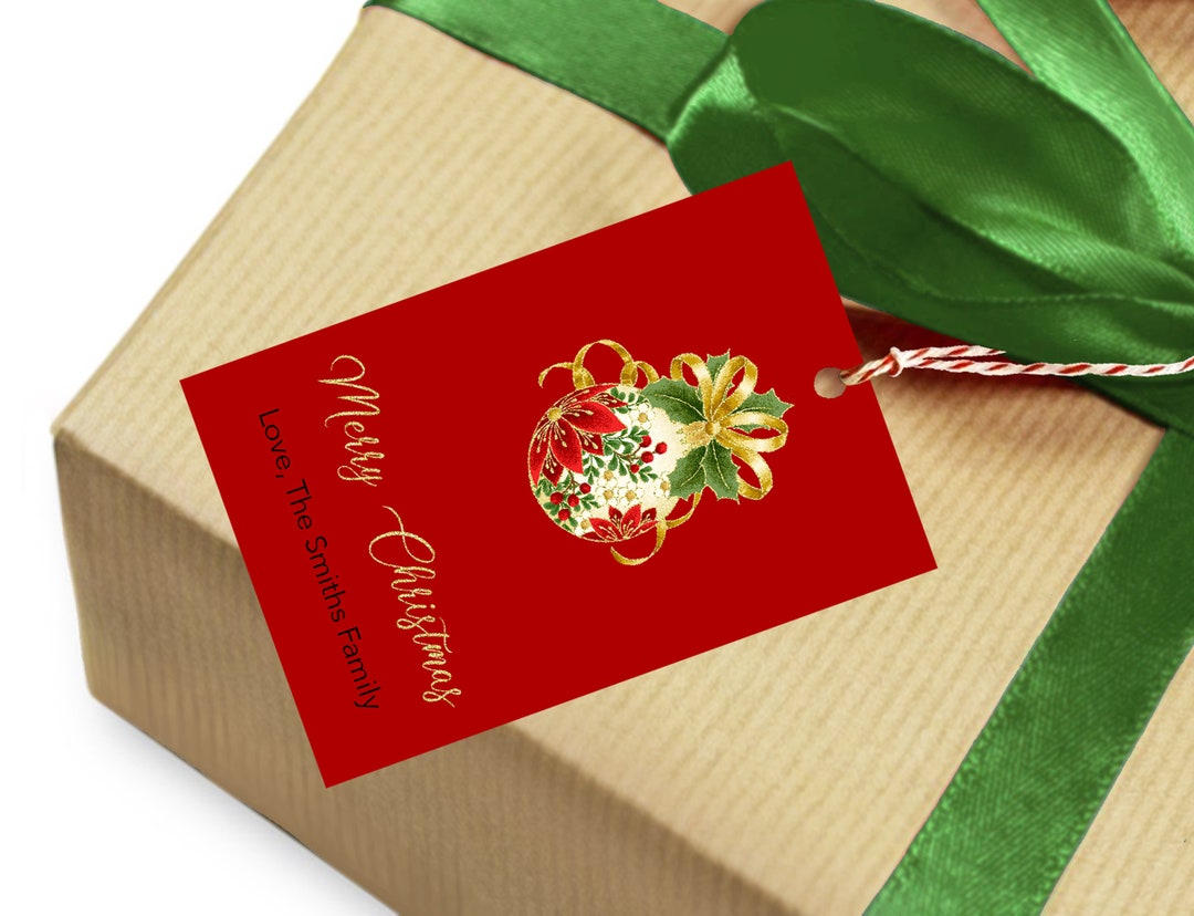 Personalized Christmas Gift Tags/ Holiday Favor Labels/ Merry Christmas ...
