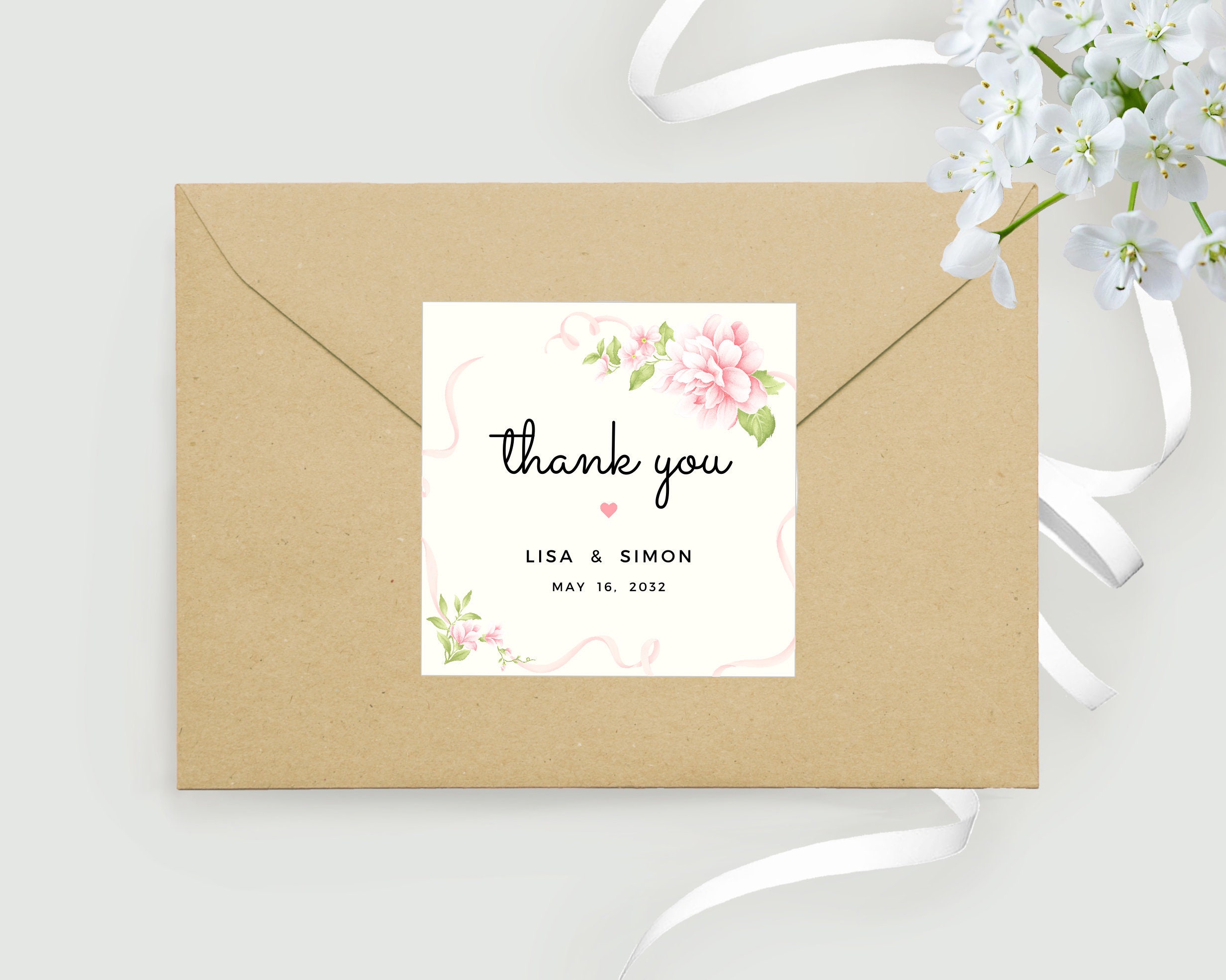 Personalized Wedding Birthday Thank You Tags, Favor Stickers, Custom ...