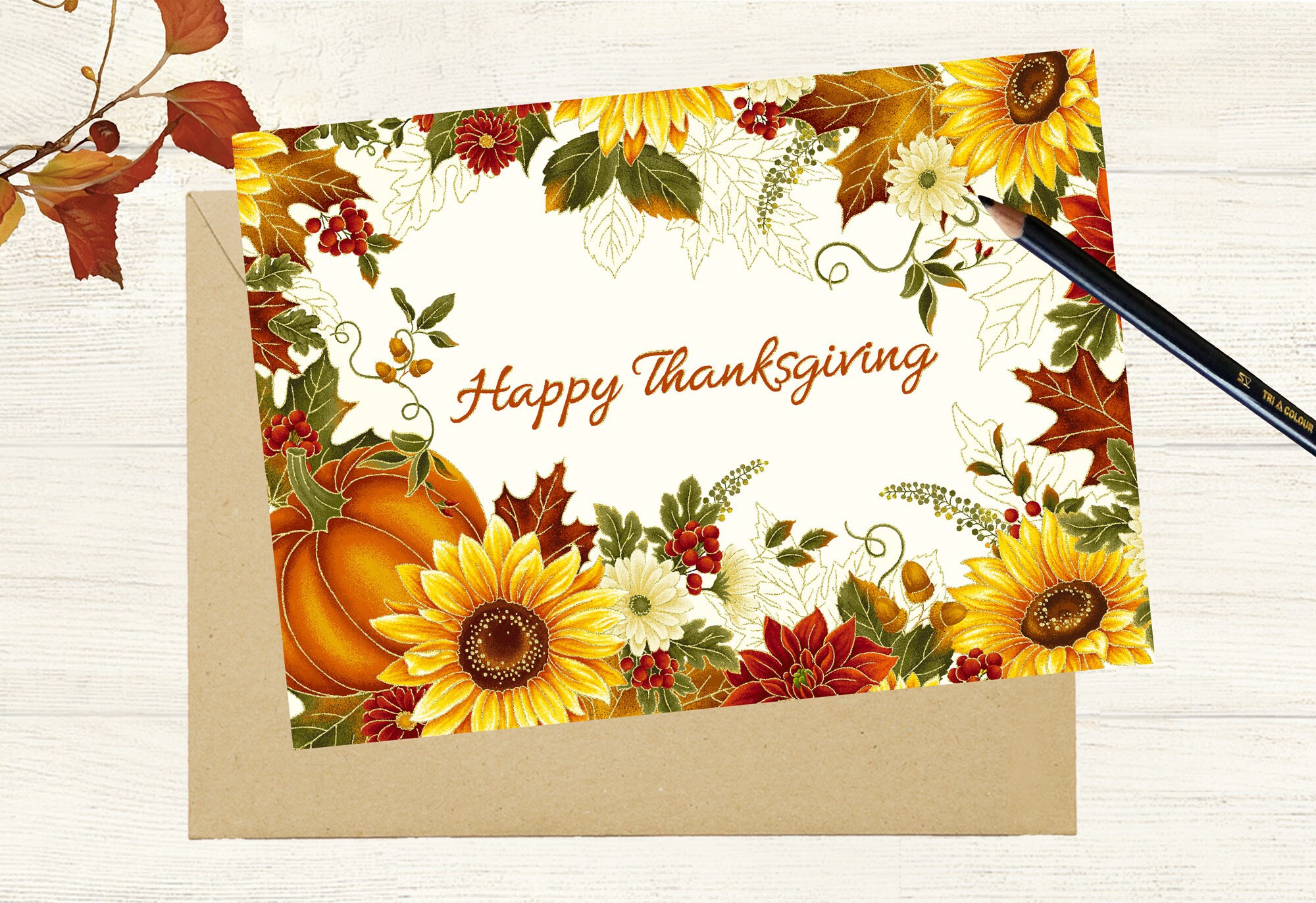 Happy Thanksgiving Greeting Card/printable Thankful Thanksgiving Card ...