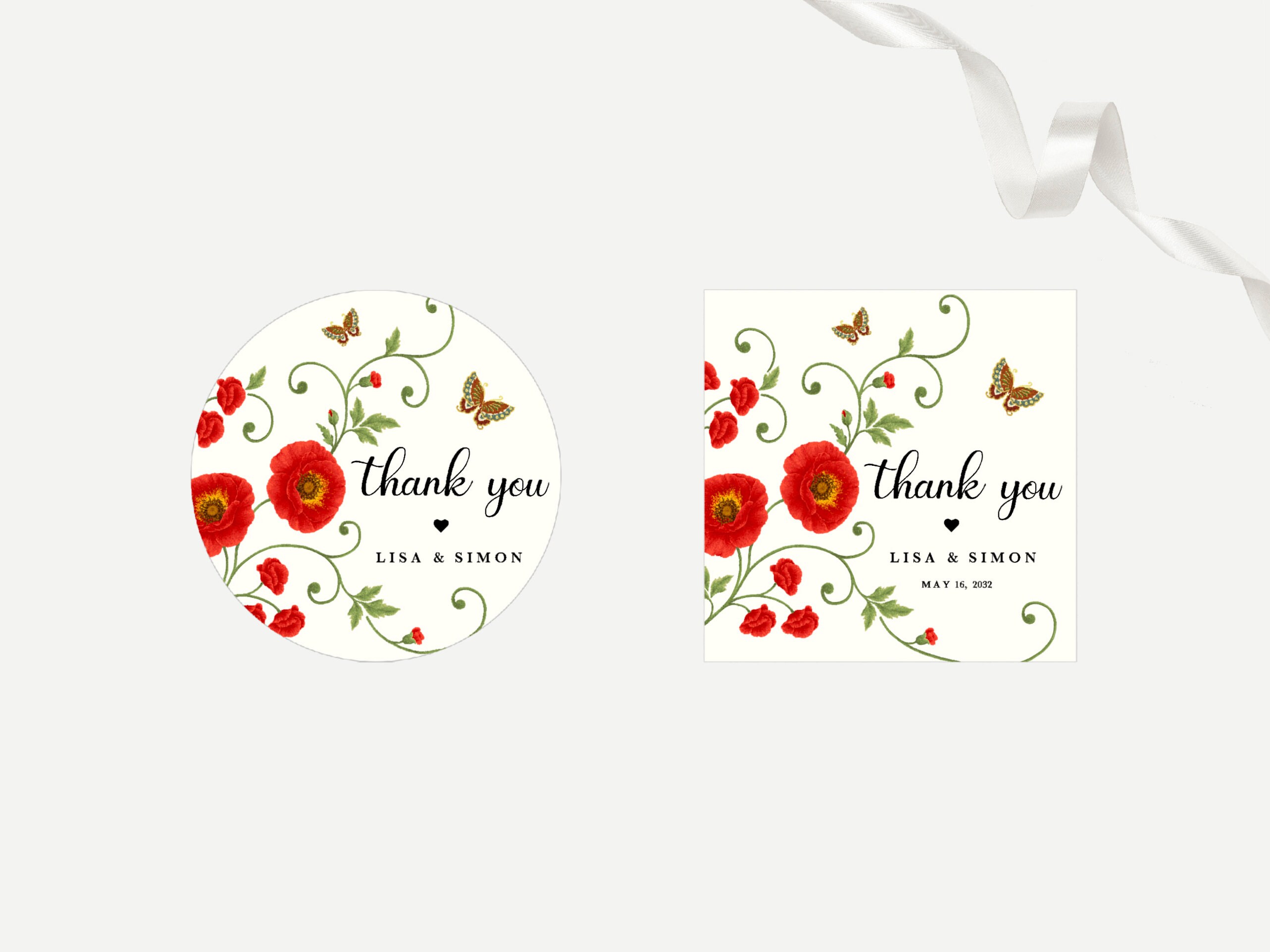 Personalized Thank You Tags Wedding Birthday Gift Tags Favor Stickers ...