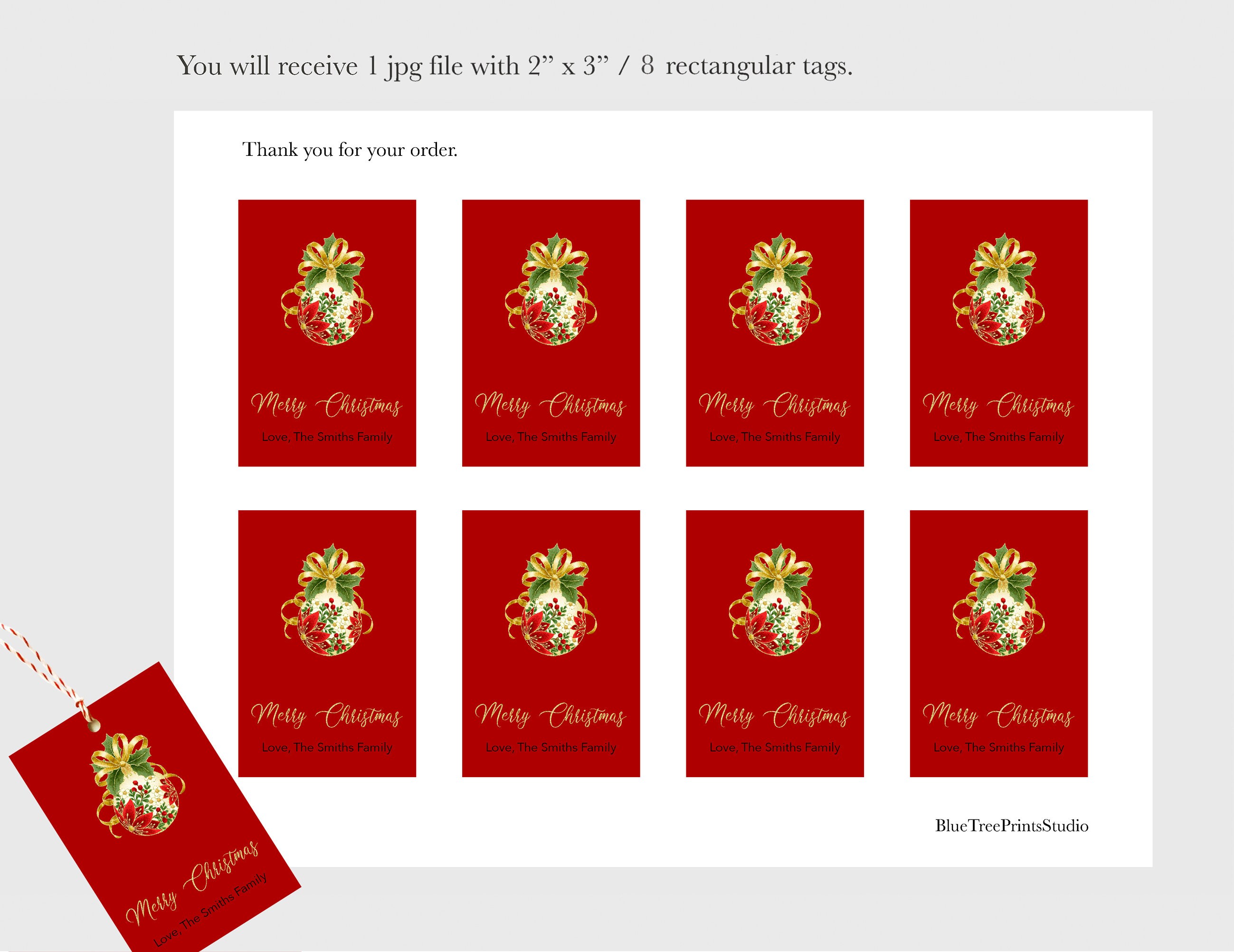 Personalized Christmas Gift Tags/ Holiday Favor Labels/ Merry Christmas ...