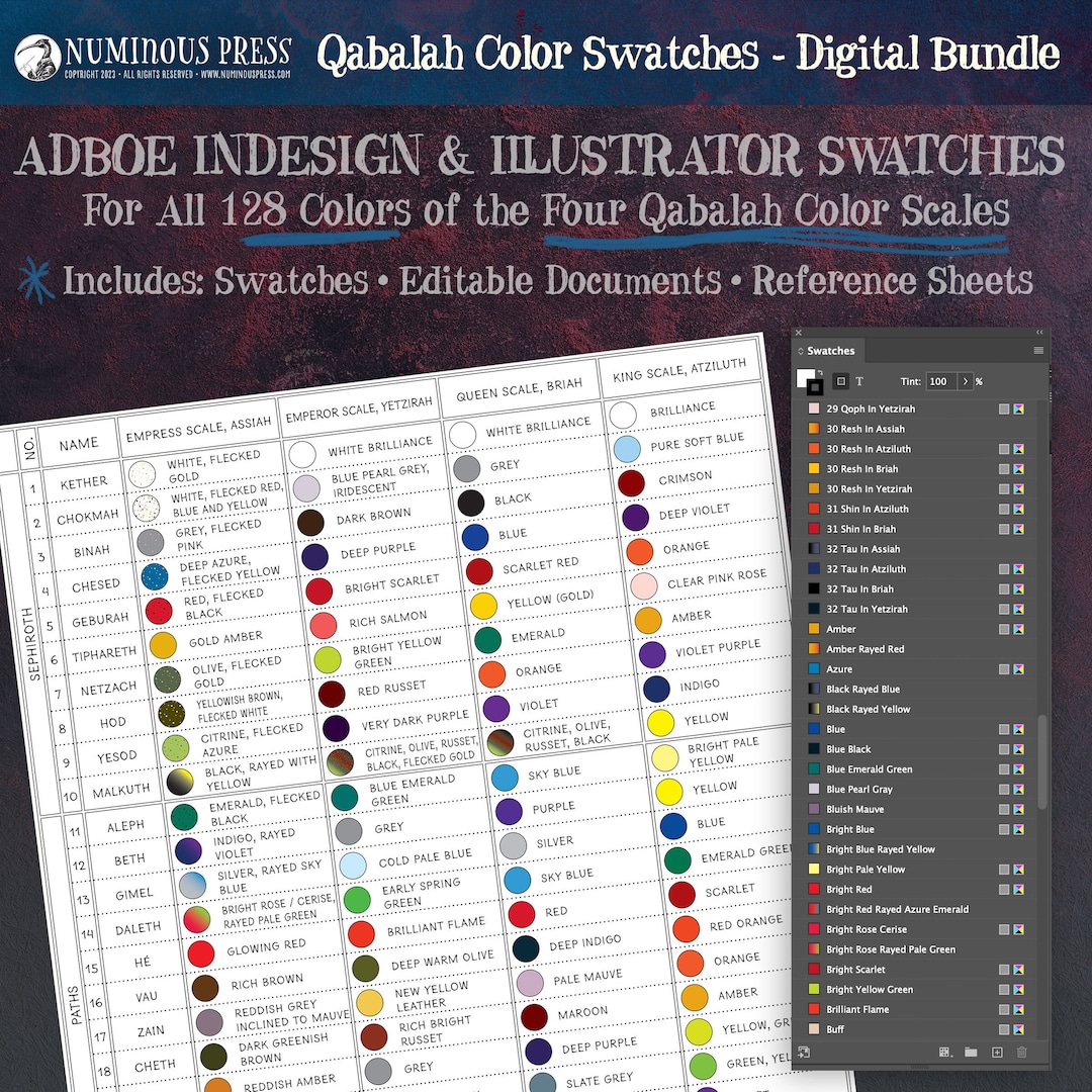 Qabalah Swatches for Indesign & Illustrator - Etsy