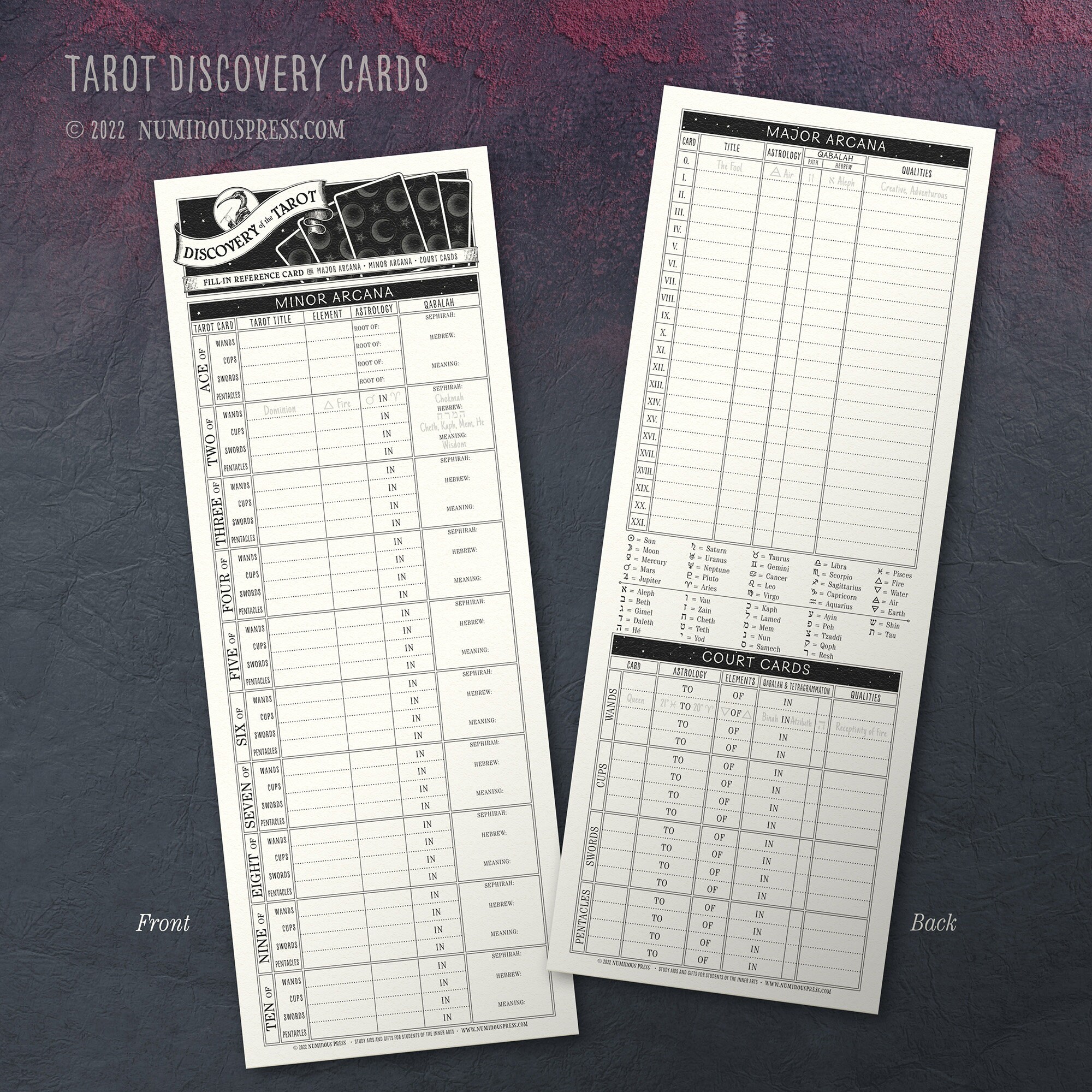 Tarot DIY Reference Card - Etsy