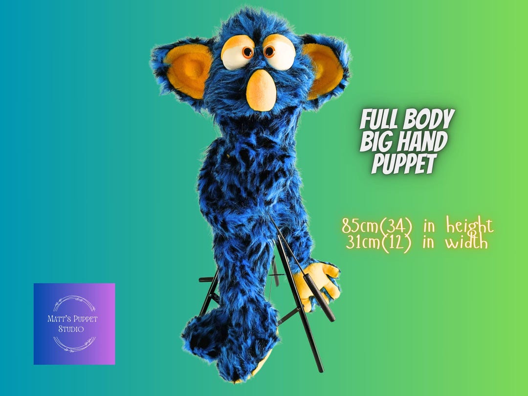 Blue Monster Puppet With Big Ears - Etsy