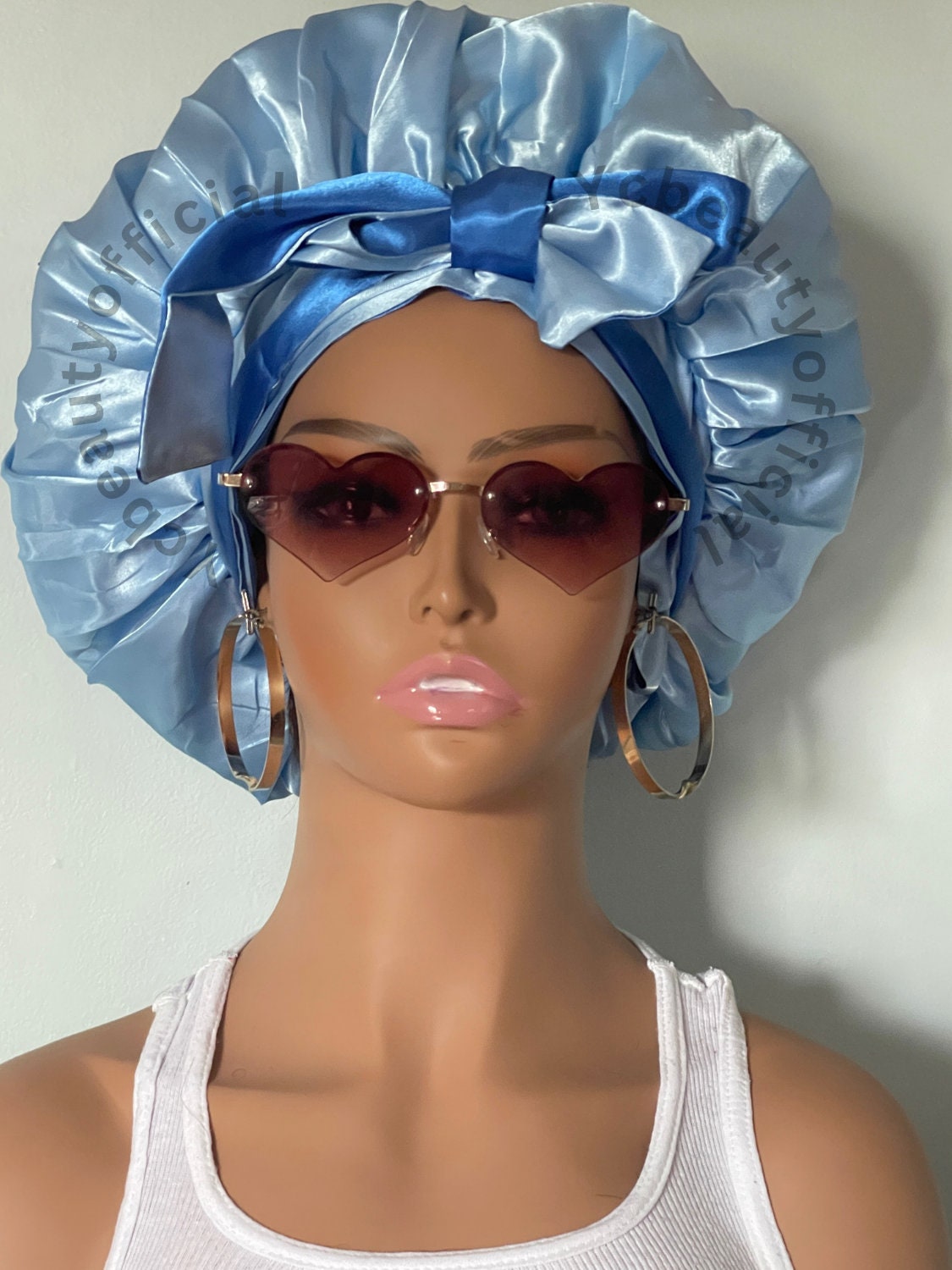 Reversible Silk Satin Bonnet Hair Caps Double Layer Adjustable Head ...