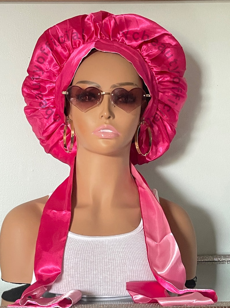 Reversible Silk Satin Bonnet Hair Caps Double Layer Adjustable Head ...