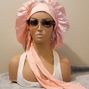 Satin Bonnet With Stretch Ties Large Satin Bonnet Single - Etsy