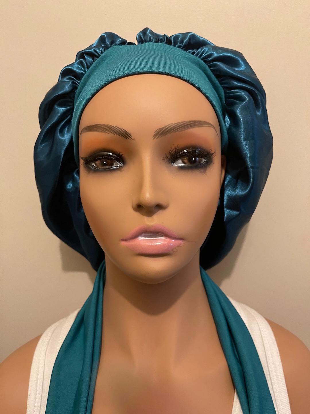 Satin Bonnet With Stretch Ties Bonnet Single Layer Regular Size. - Etsy