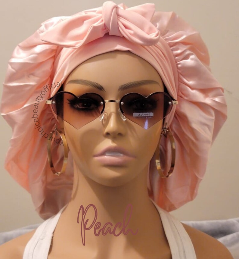 Satin Bonnet With Stretch Ties Large Satin Bonnet Single - Etsy