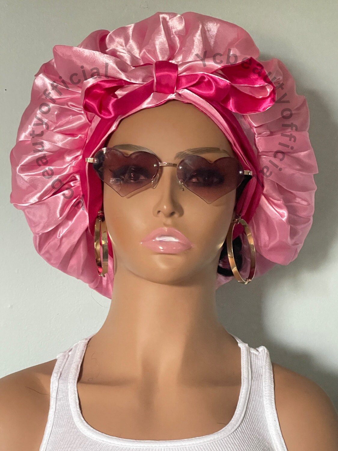 Reversible Silk Satin Bonnet Hair Caps Double Layer Adjustable Head ...