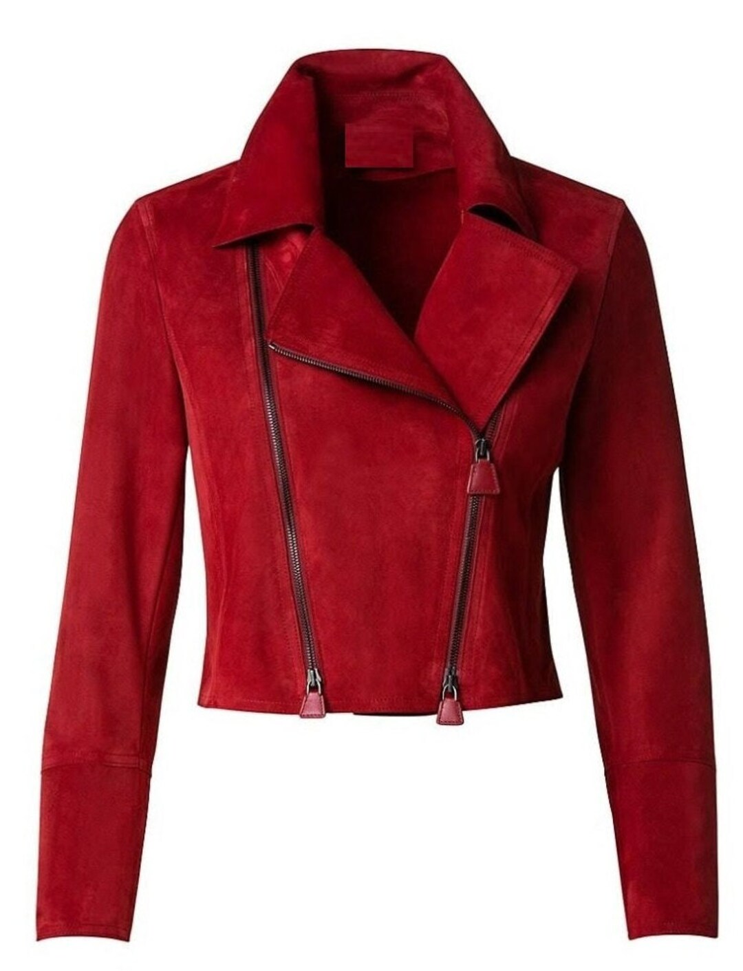 Women RED Cropped Suede Jacket |handmade Western Cropped Leather Jacket ...