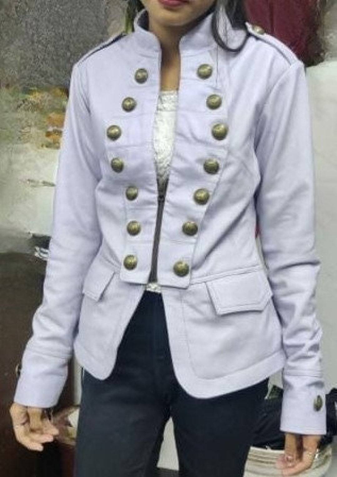 Women Leather Military Jacket LAVENDOR, Victory Ladies Military PARADE ...