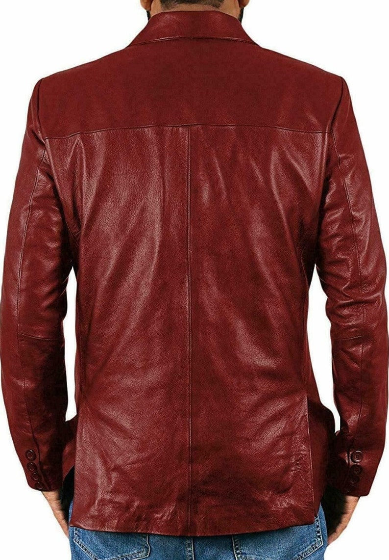 Noorani Men Blood RED Leather Blazer Slim Fit FORMAL Leather - Etsy