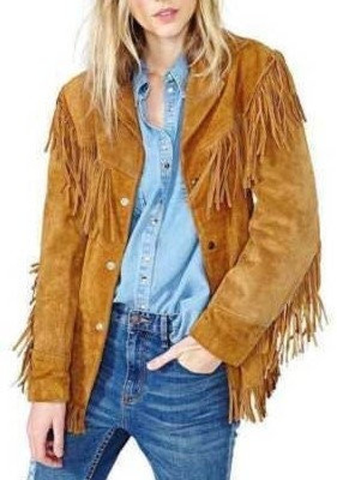 Womens Suede Leather Jacket With Fringe | COWGIRLS Fringe Jacket ...