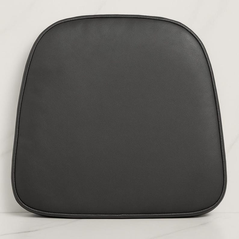 Noorani Lambskin Leather BLACK ROUND EDGE Chair Pad | Dining Seat Pad ...