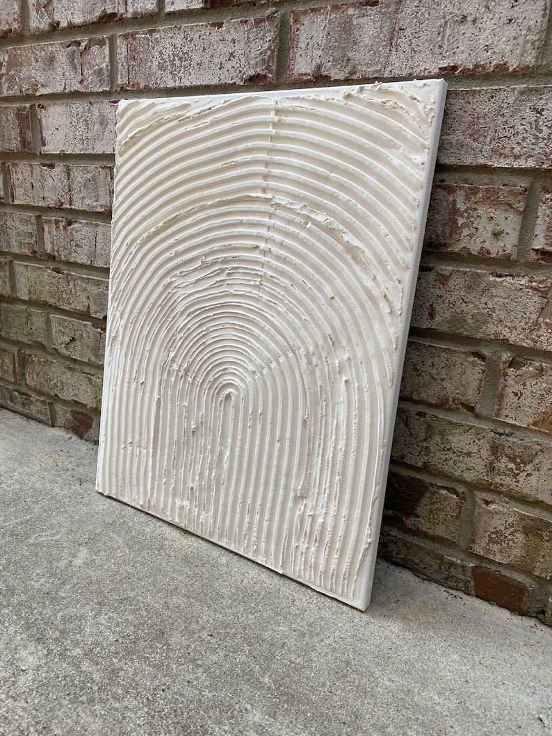 Textured Beige Rainbow Wall Art, Arch Abstract Plaster Painting ...