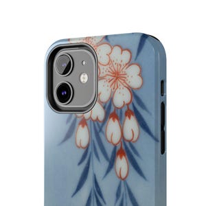 Cute Japanese Blue and White Flowers on Tough Case iPhone 7, 8, X, 11 ...