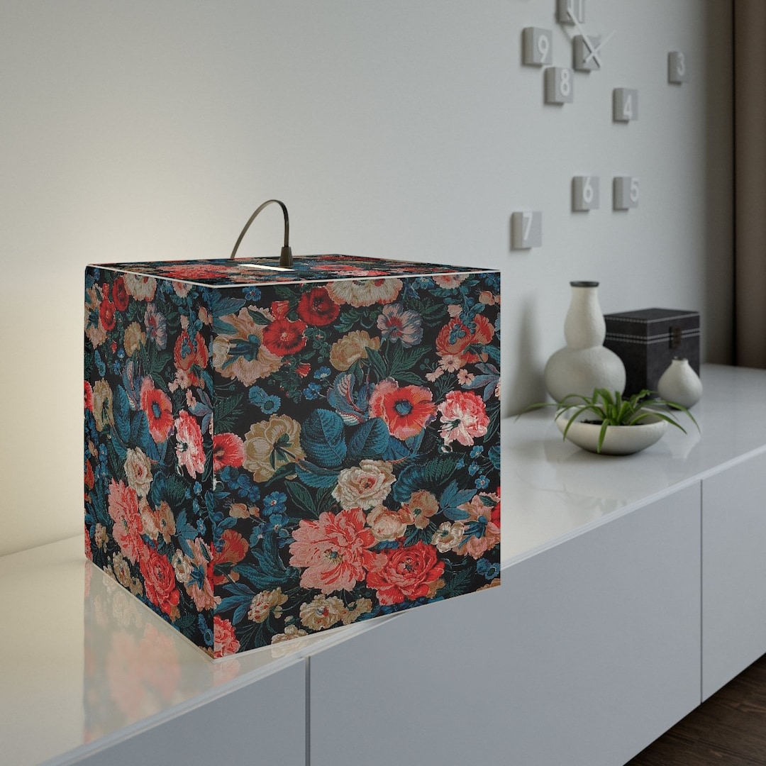 Sweet Forget-me-not and Rose Garden Cube Lamp Light Pinks and - Etsy