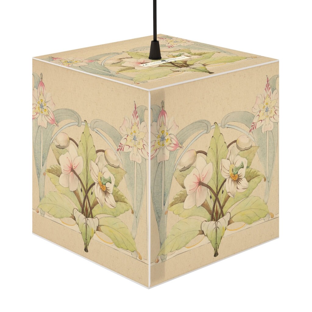 Flowing Romantic Flowers, Airy Garden, Pastel Home Decor, Light Cube ...