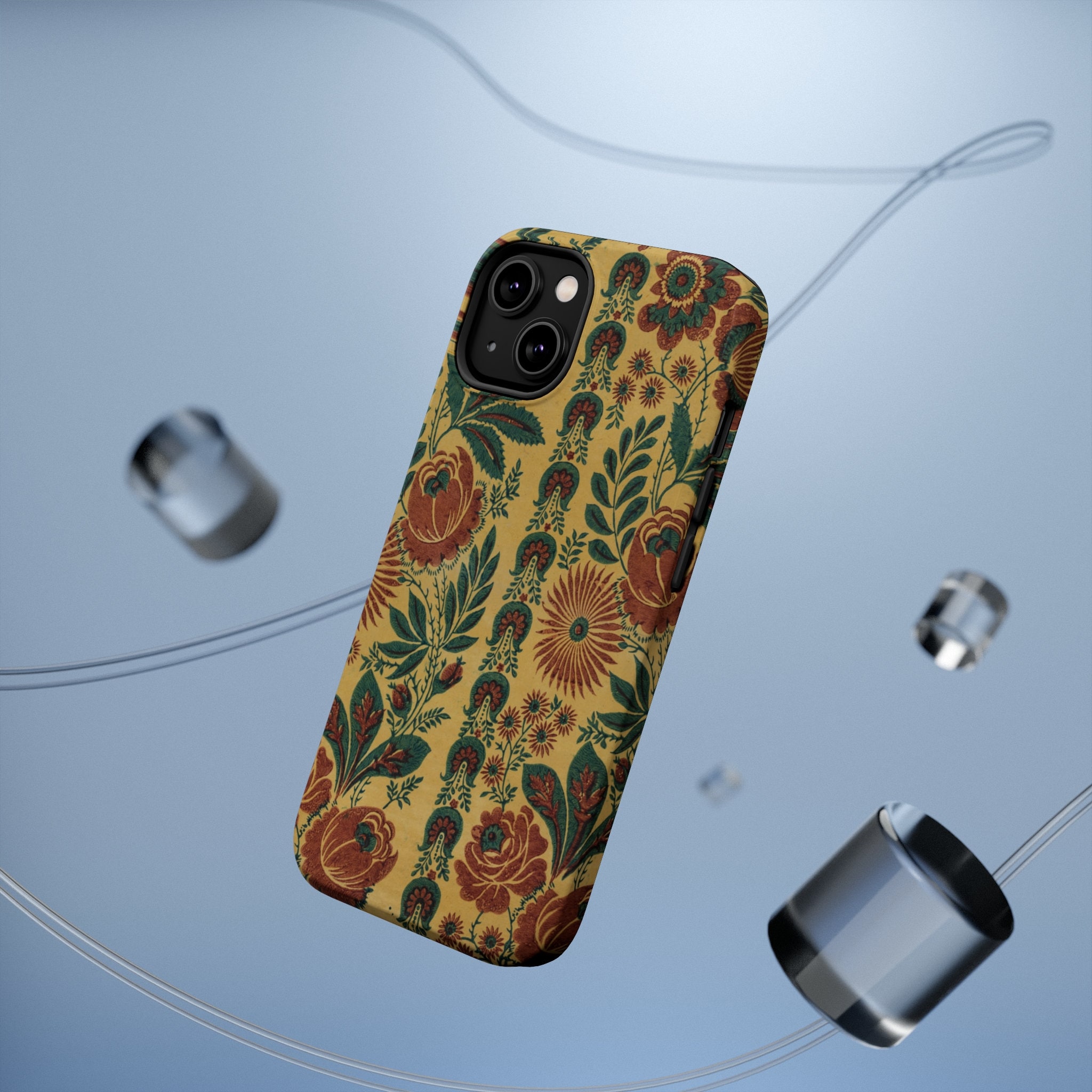Retro Florals 70s Boho Hippie Design on Printed on Magsafe Tough iPhone ...