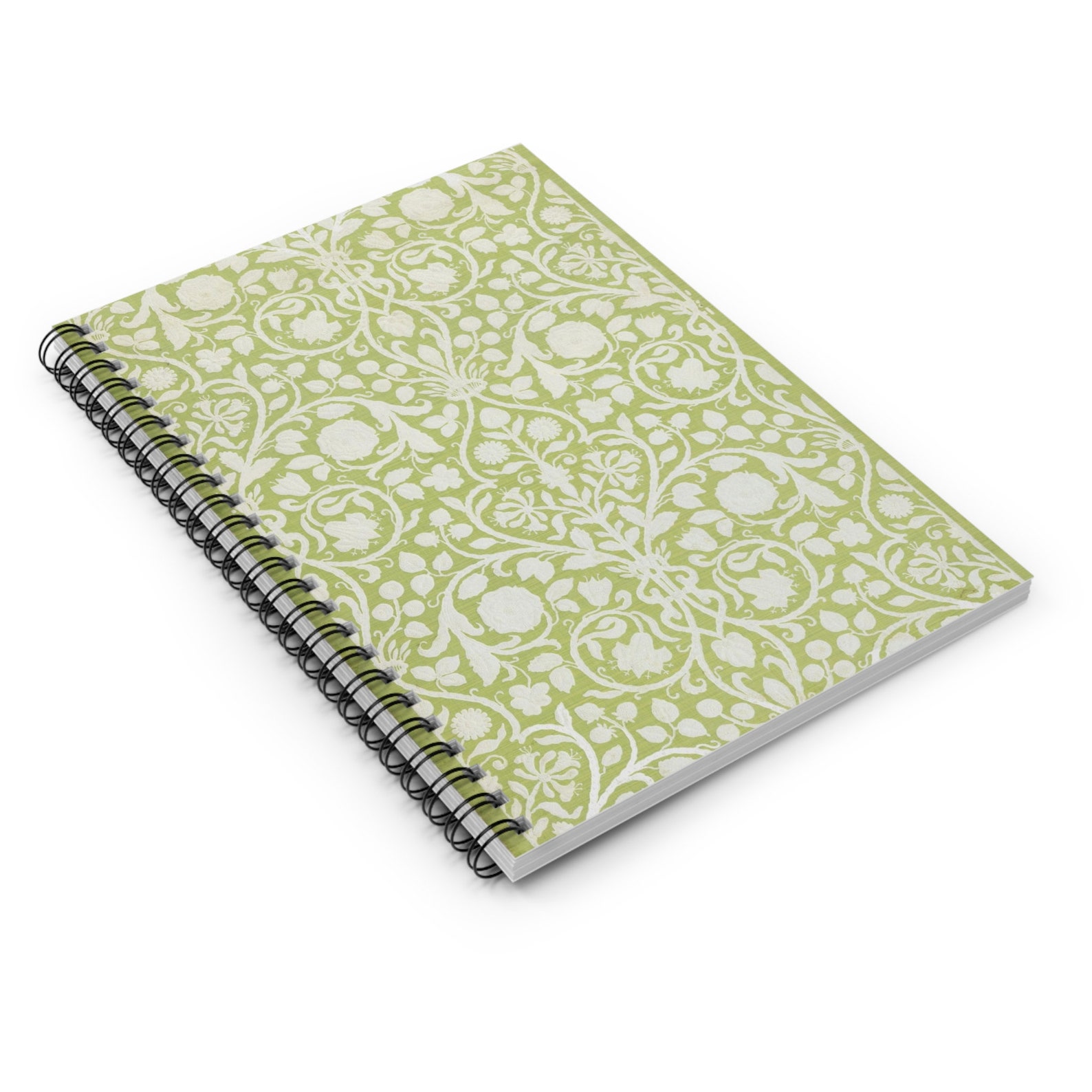 Sage Green and White Pattern Spiral Notebook, Beautiful Vintage Art on ...