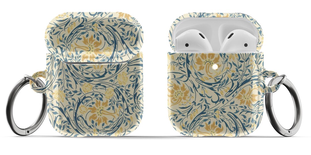 Floral Flurry in Blue and Yellow on 1st Gen and 2nd Gen Airpods Case ...