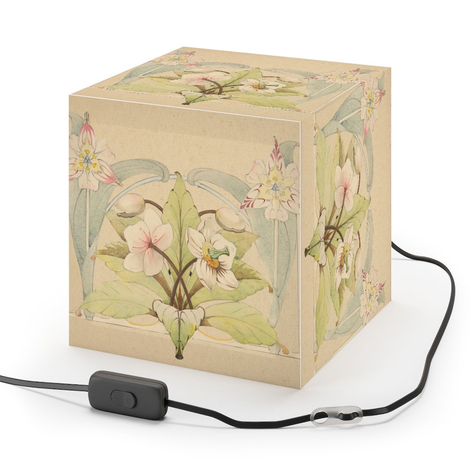Flowing Romantic Flowers, Airy Garden, Pastel Home Decor, Light Cube ...