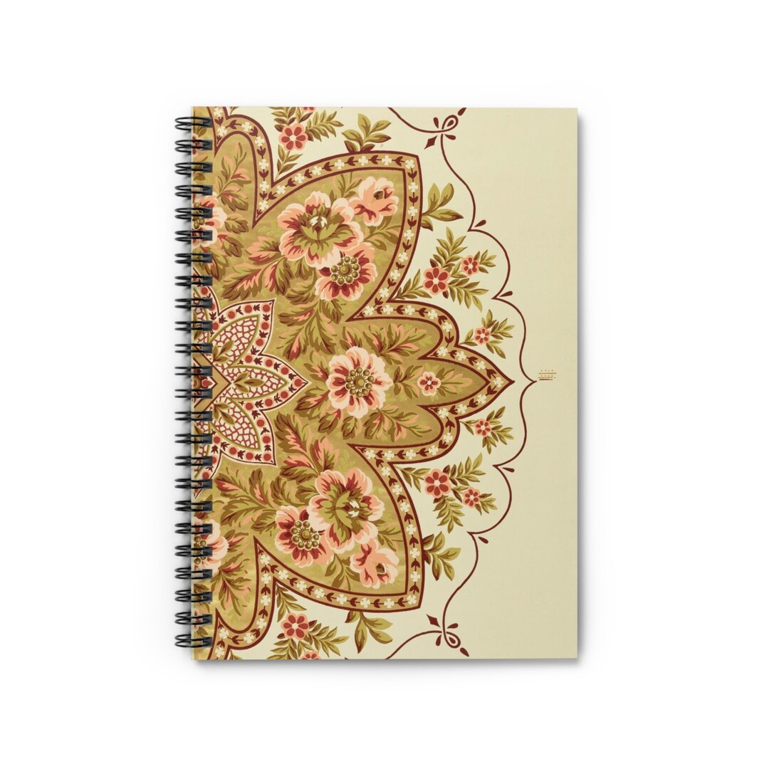Sunshine Flower Earthy Boho Pattern Spiral Notebook, Beautiful Vintage ...
