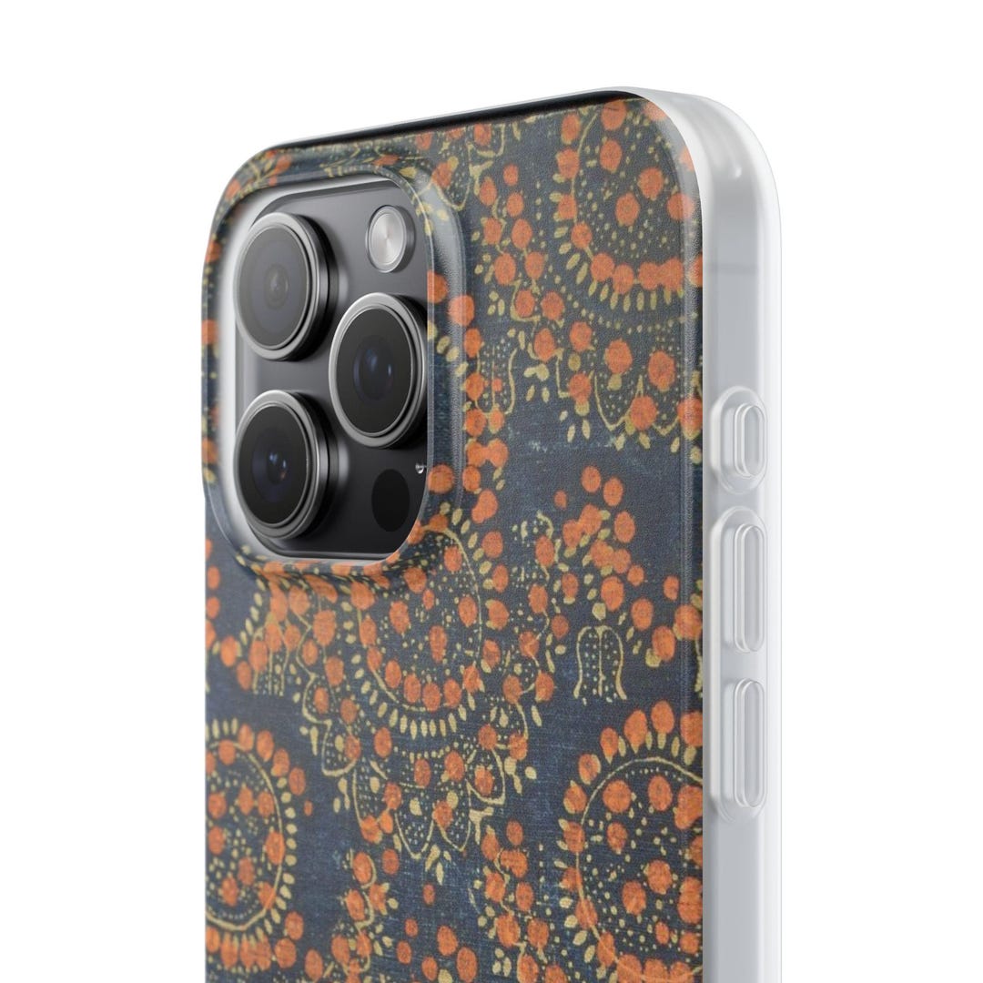 Indigo Block Print Soft Flexible Phone Case | Rustic Boho Textile ...