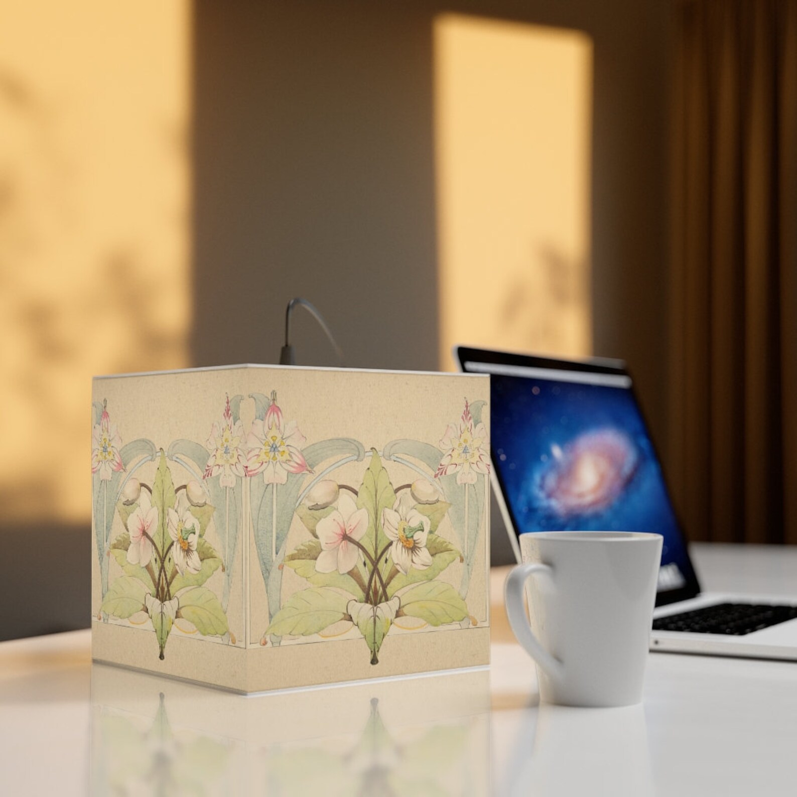 Flowing Romantic Flowers, Airy Garden, Pastel Home Decor, Light Cube ...