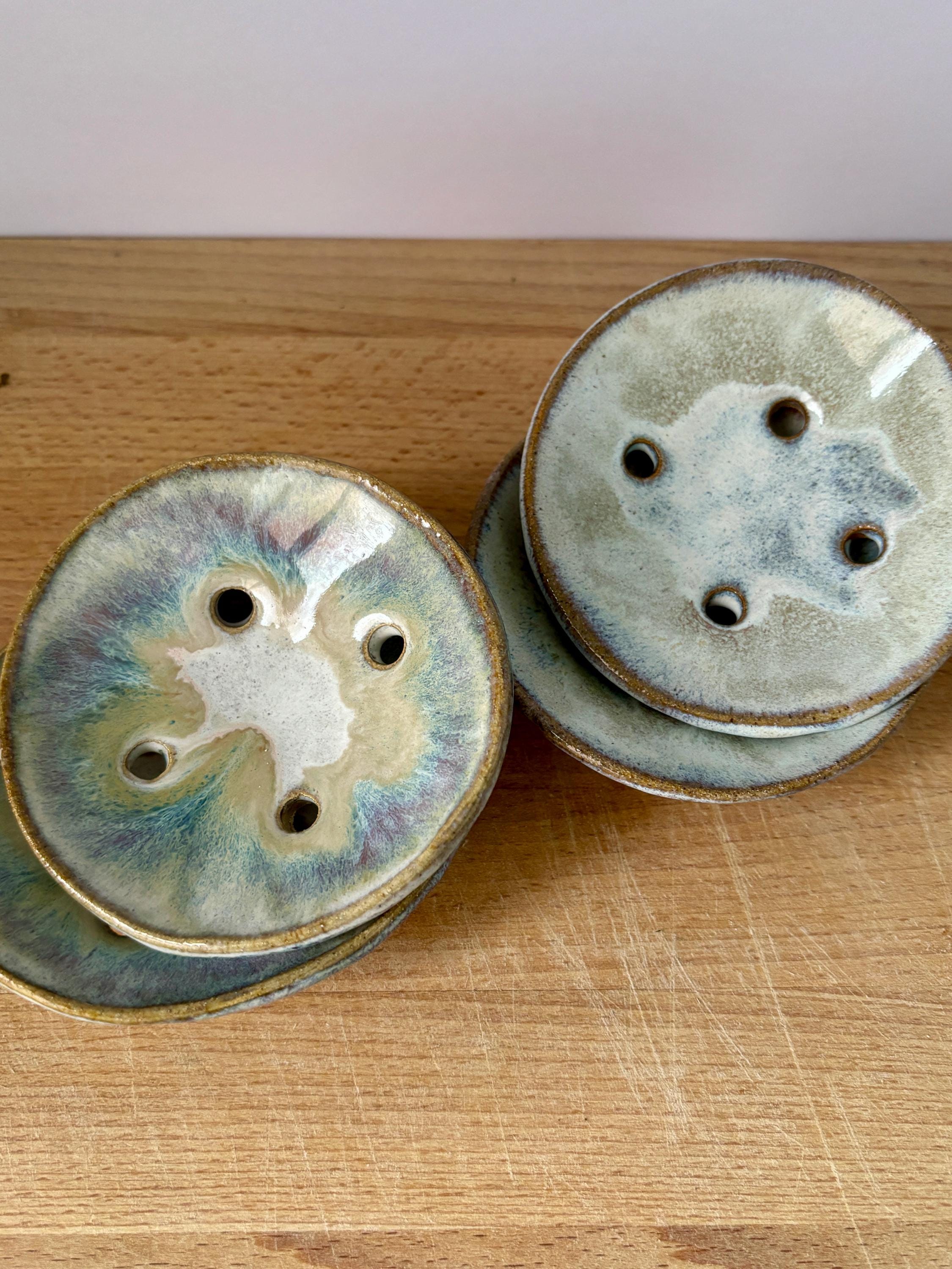 Handmade Ceramic Soap Dish, Round Soap Dish, Unique Ceramic Soap Dish ...
