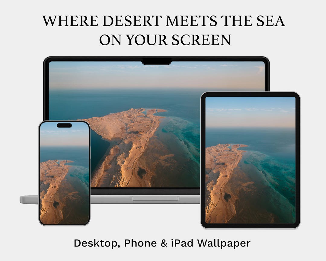 Red Sea Aerial View Wallpaper Set | Ras Mohammed Coastal Landscape for ...