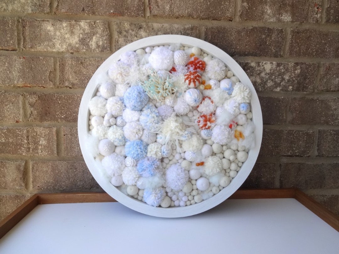 Fiber Wall Decor, White Textile Round Wall Decor, Round Wall Hanging ...