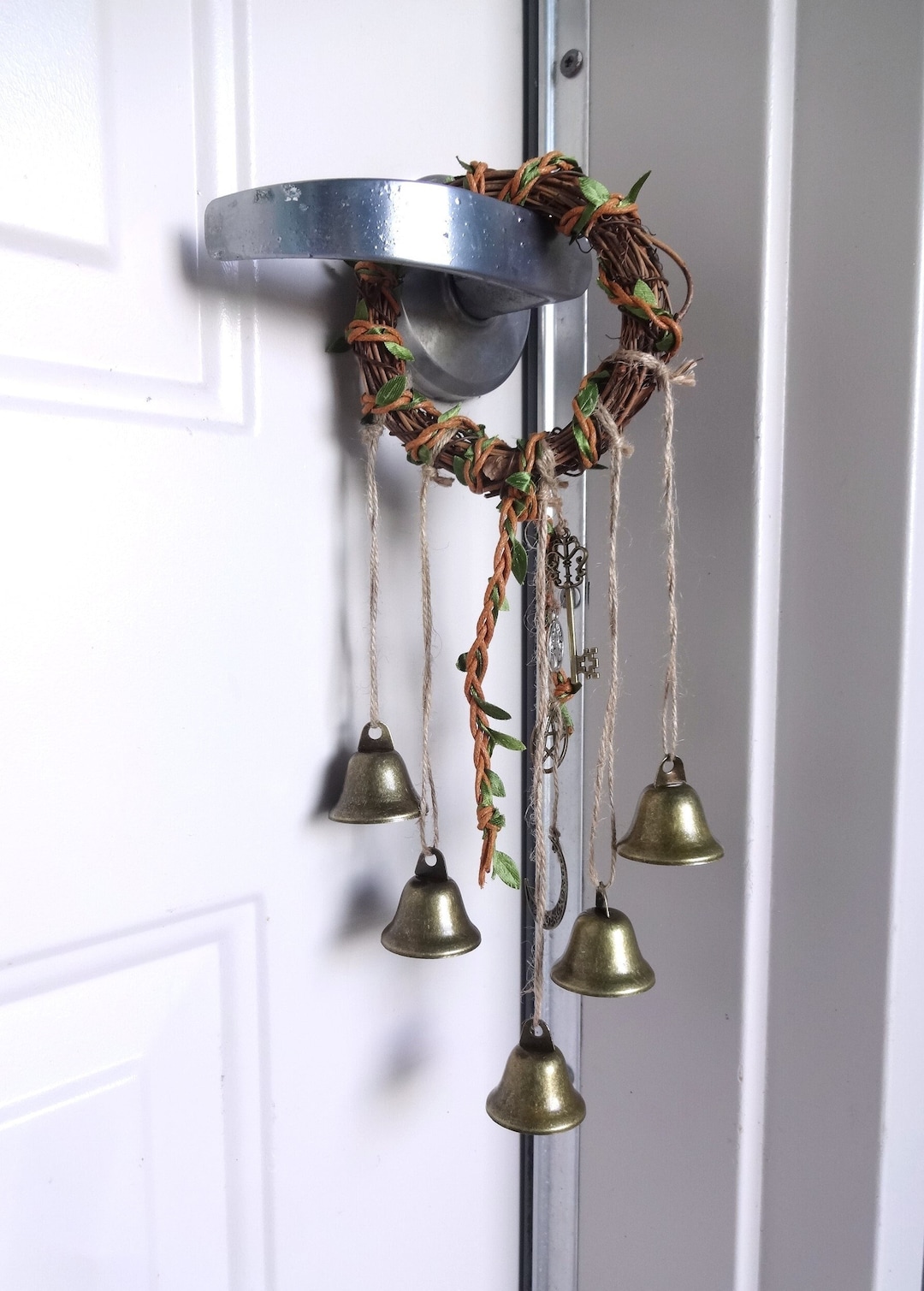 Witch Bells Protection Door Charm Wreath, Pagan Home Protection ...