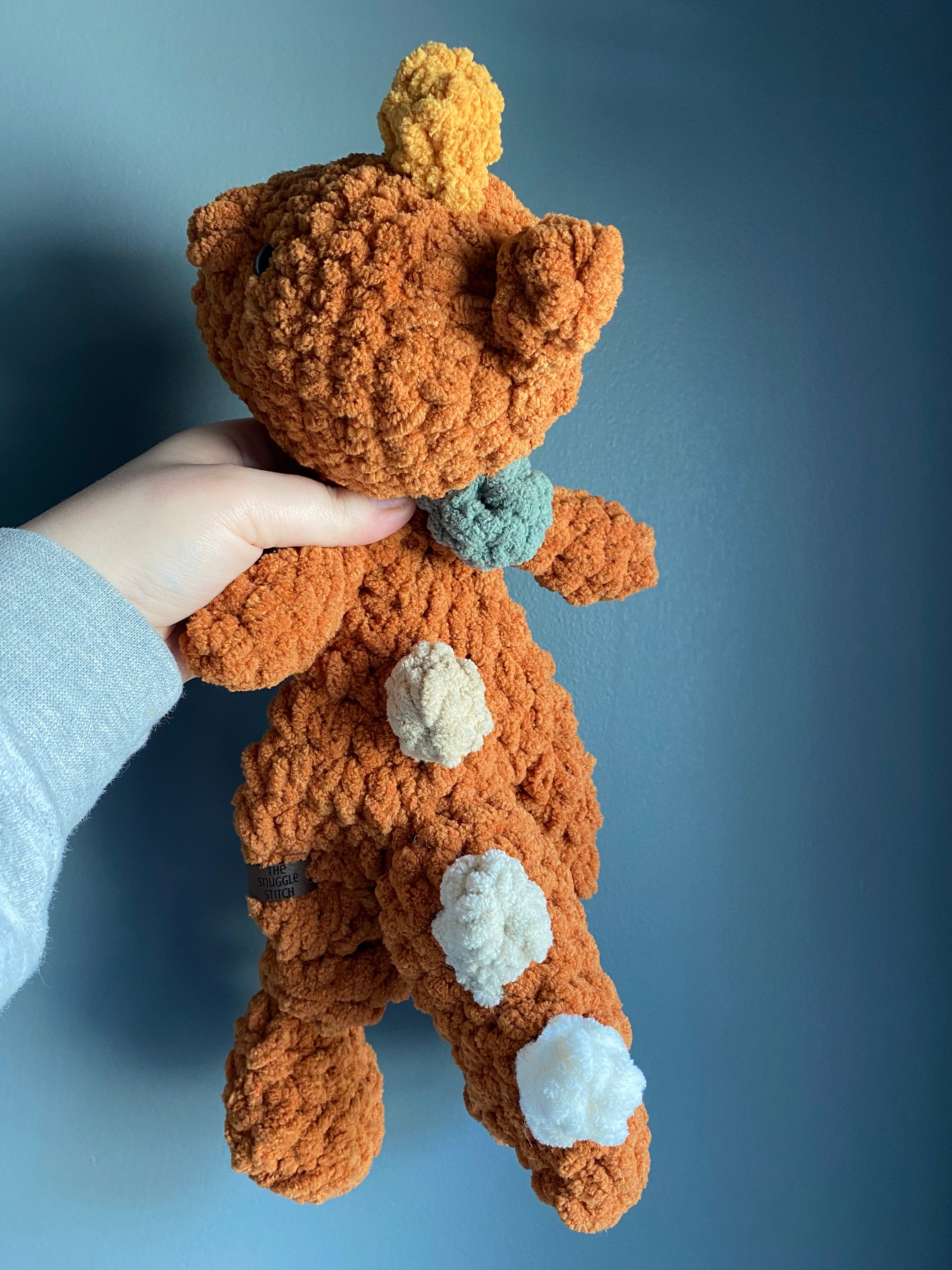 Dozer the Dino Mini Knotted Lovey Dinosaur Snuggler Crochet Rust Dino ...