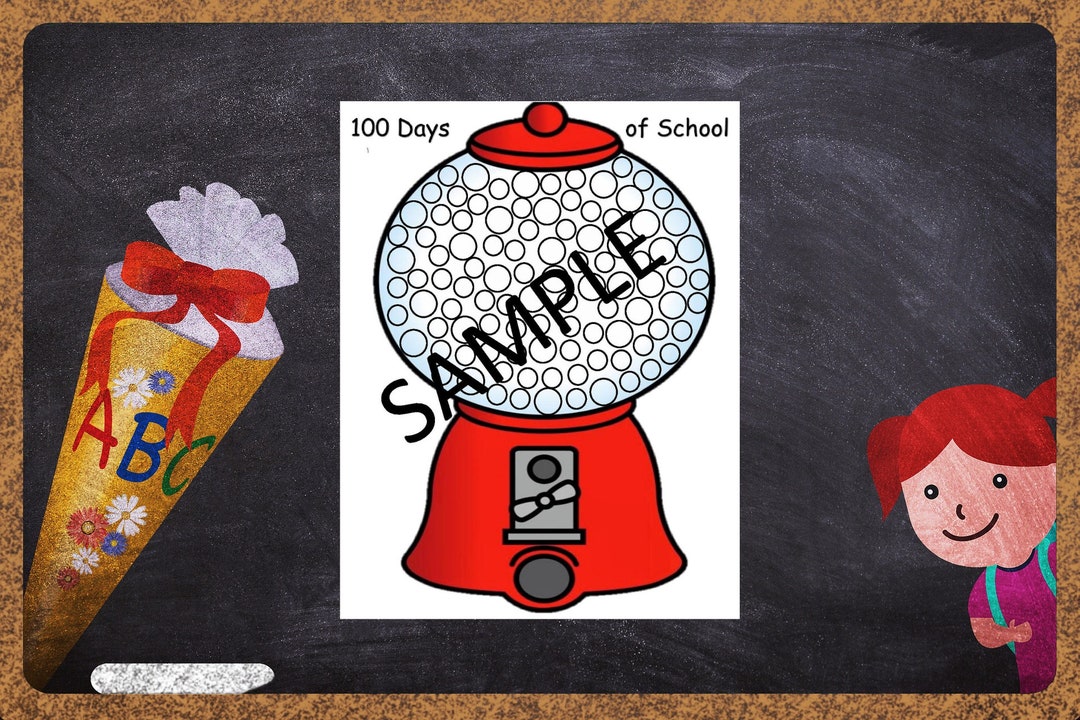 100 Day of School Countdown - Gumball Machine - Printable - Digital ...