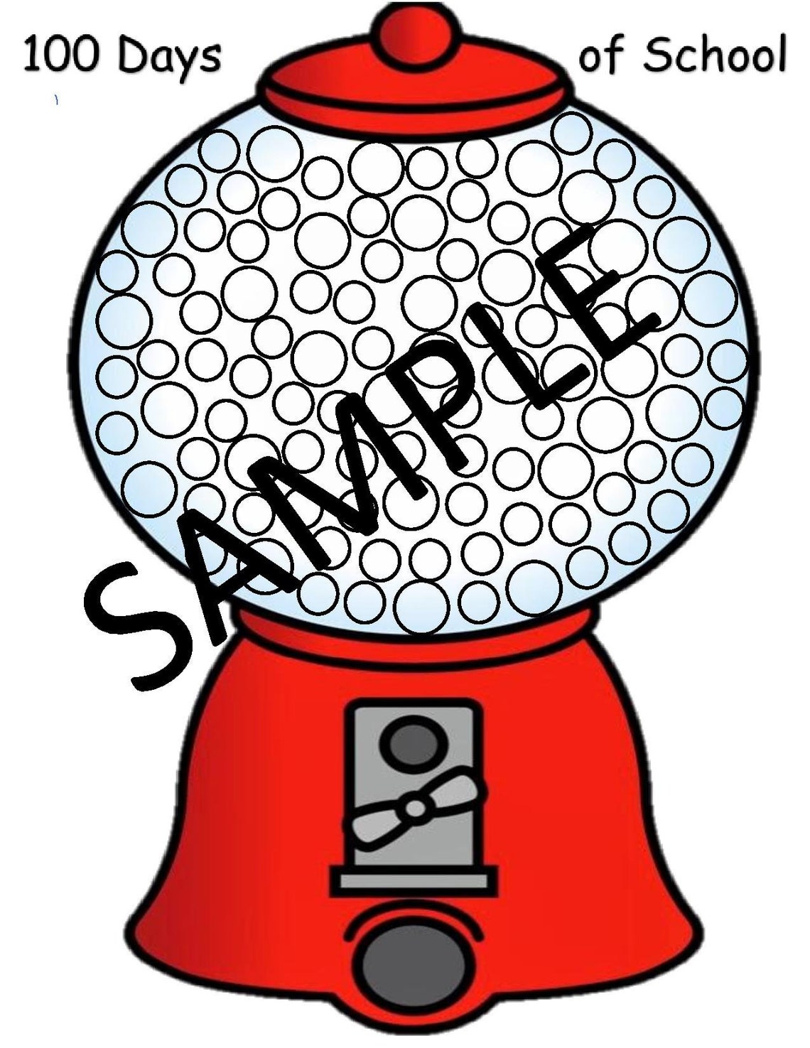 100 Day of School Countdown - Gumball Machine - Printable - Digital ...