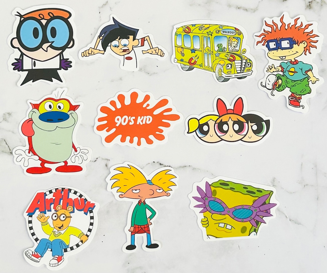 90’s Cartoon Stickers Free Shipping! - Etsy