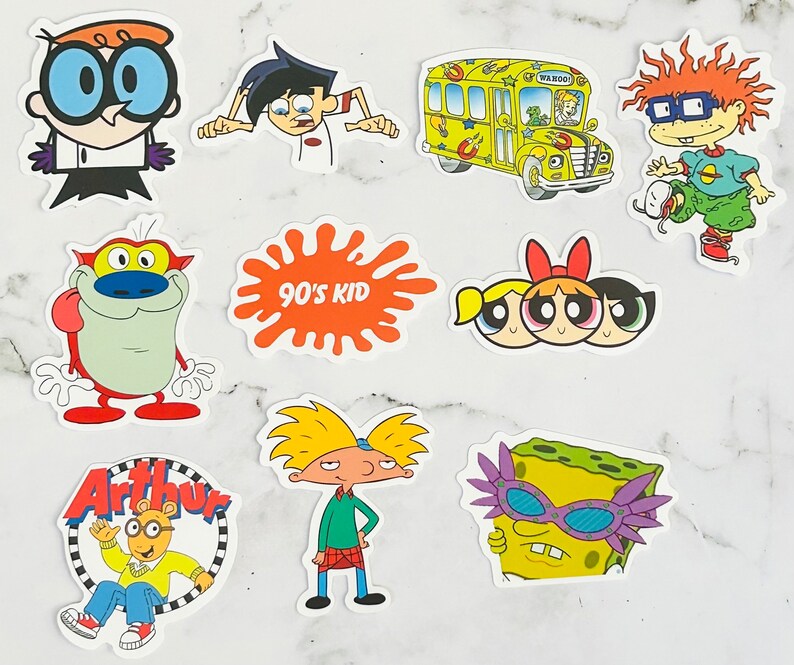 90’s Cartoon Stickers Free Shipping! - Etsy
