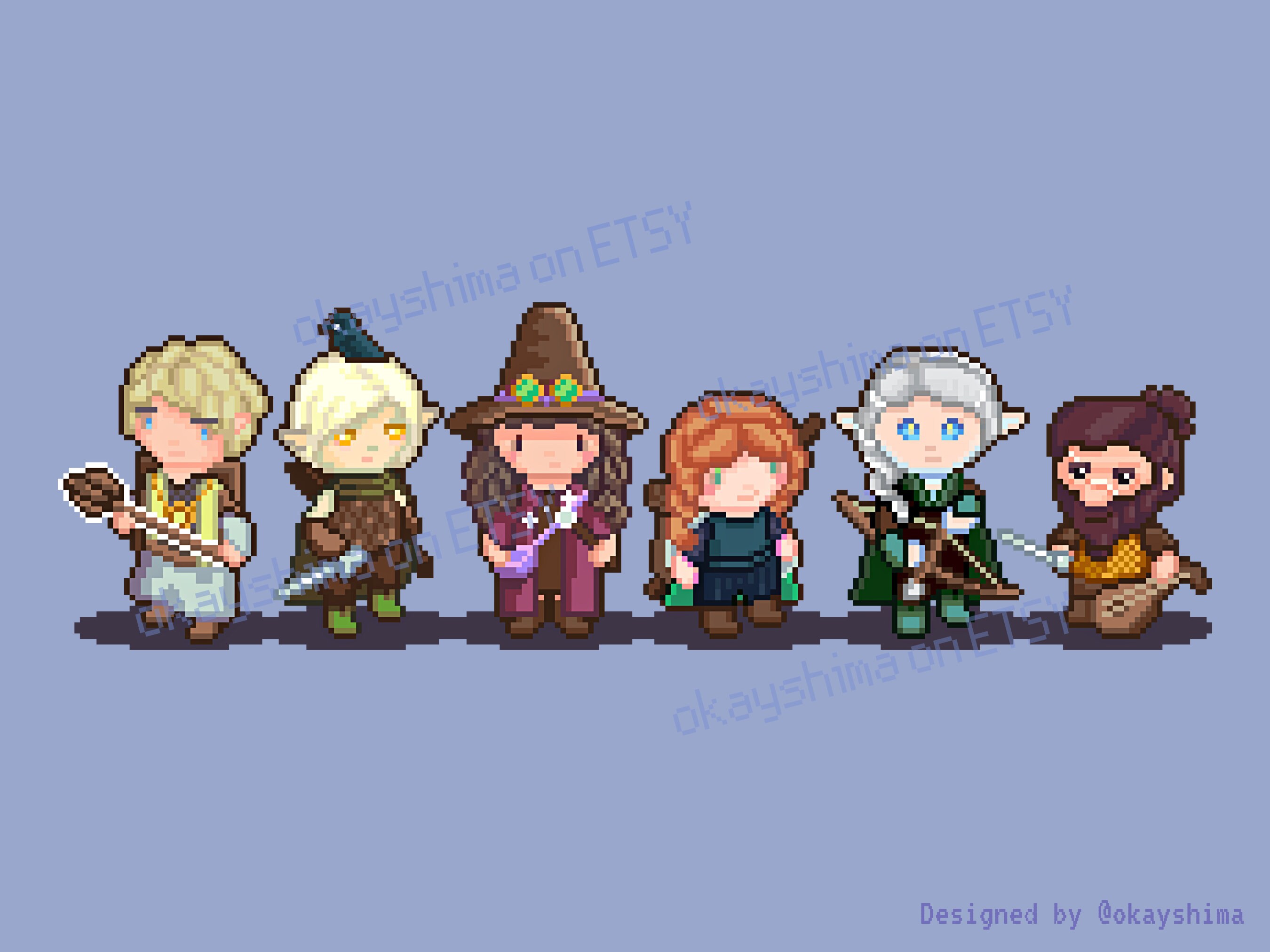 Chibi nghệ thuật cute pixel art characters Thỏa mãn trái tim của bạn