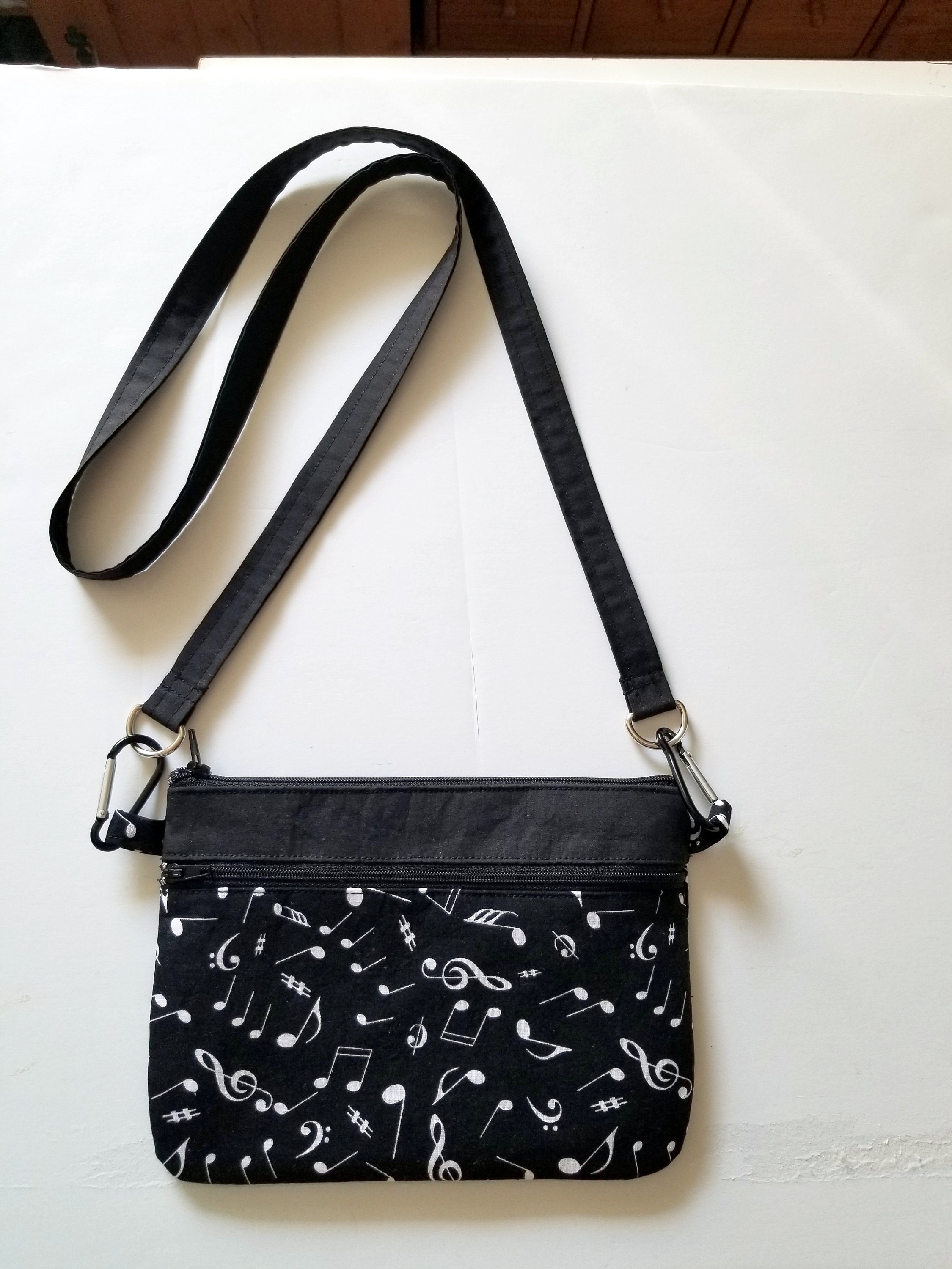 Music Notes Hip Bag/ Belt Loop Bag/ Crossbody Bag/ Black - Etsy