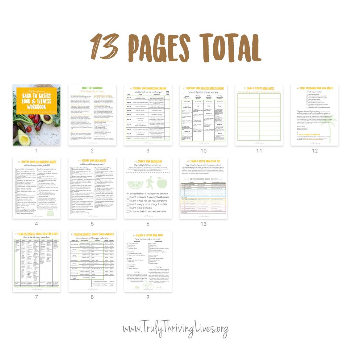 Food & Fitness Workbook • Include Healthy Habits Into Daily Activities ...